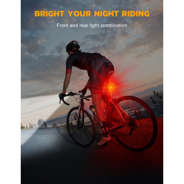 Bike Lights Set Ultra Bright, Cuvccn Bicycle Light Rechargeable with 6 ...